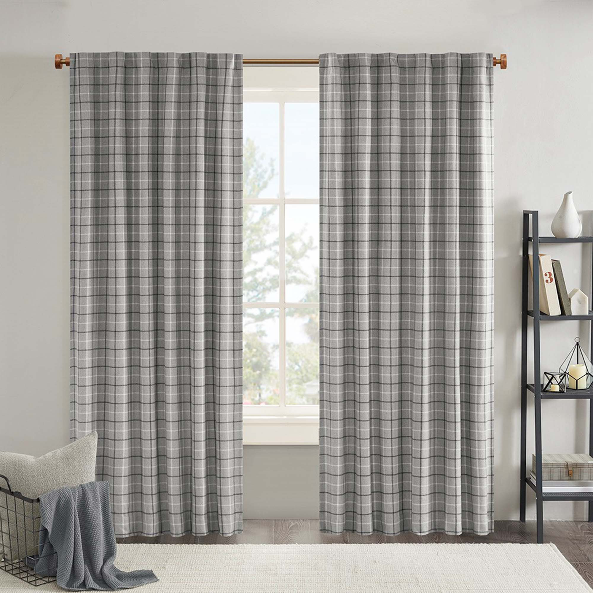 Gracie Oaks Plaid Tab Top Curtain Panel With Lining(Only 1 Pc Panel ...