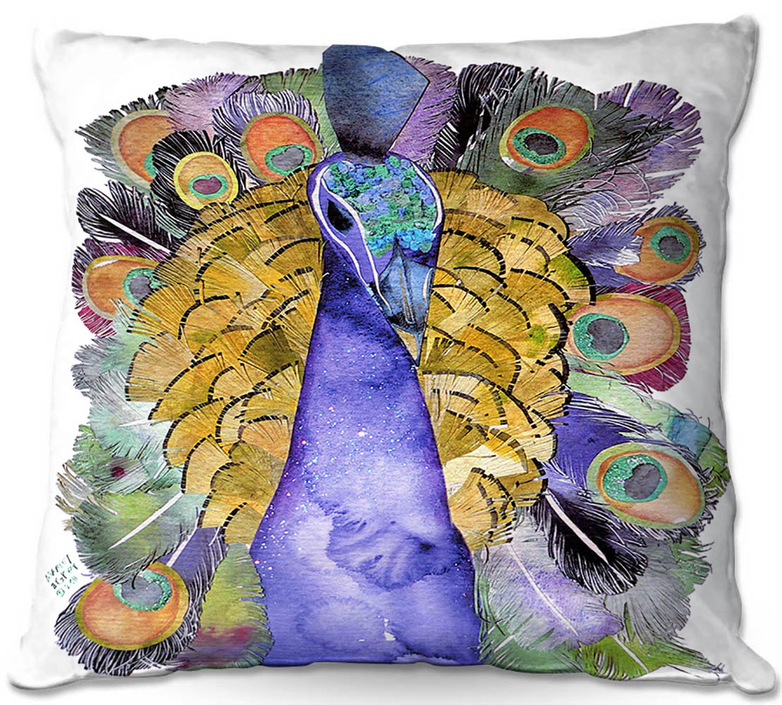 DiaNoche Designs Couch Peacock Throw Pillow | Wayfair