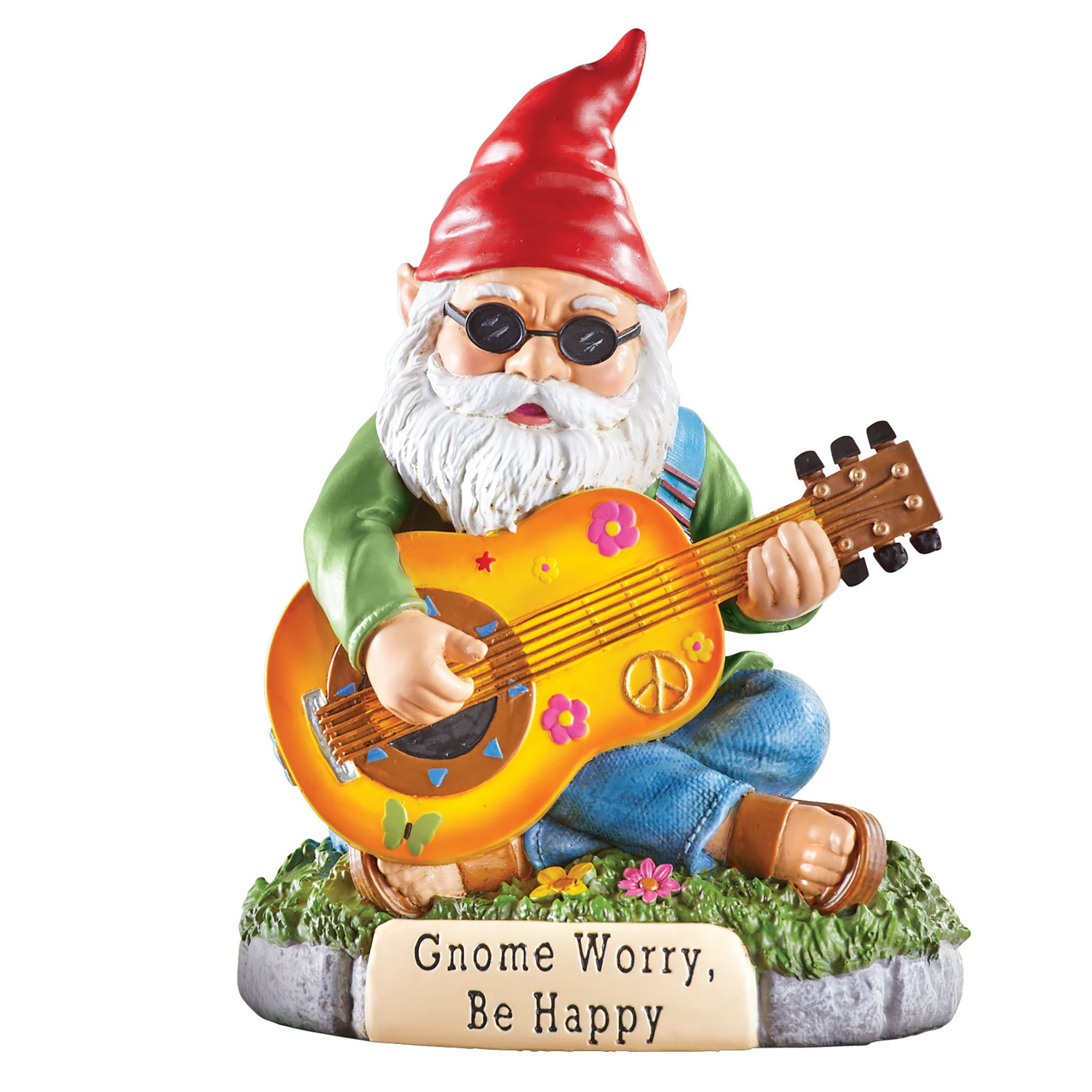 Trinx Hand-Painted Gnome Worry, Be Happy Garden Statue - Wayfair Canada