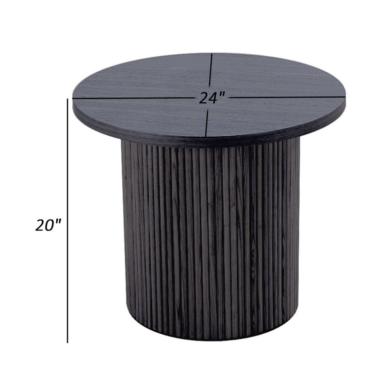 Joss & Main Jimmy Black Ash Round End Table | Wayfair