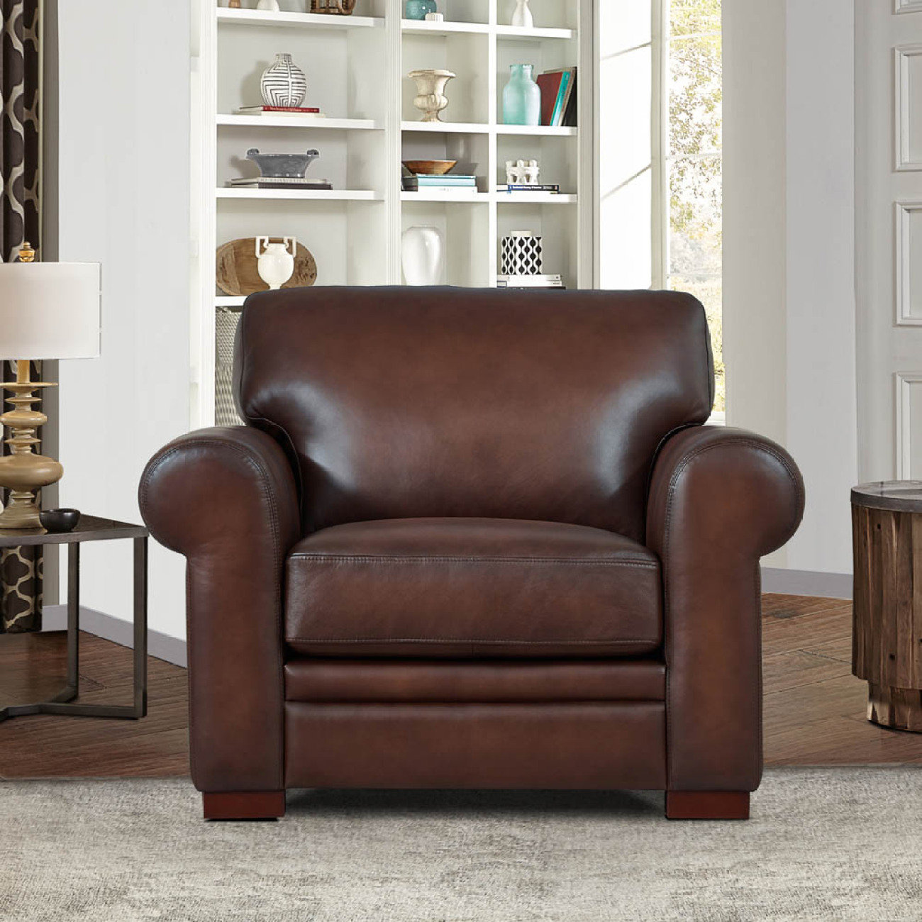 Wildon Home® Brookfield Top Grain Leather Chair | Wayfair