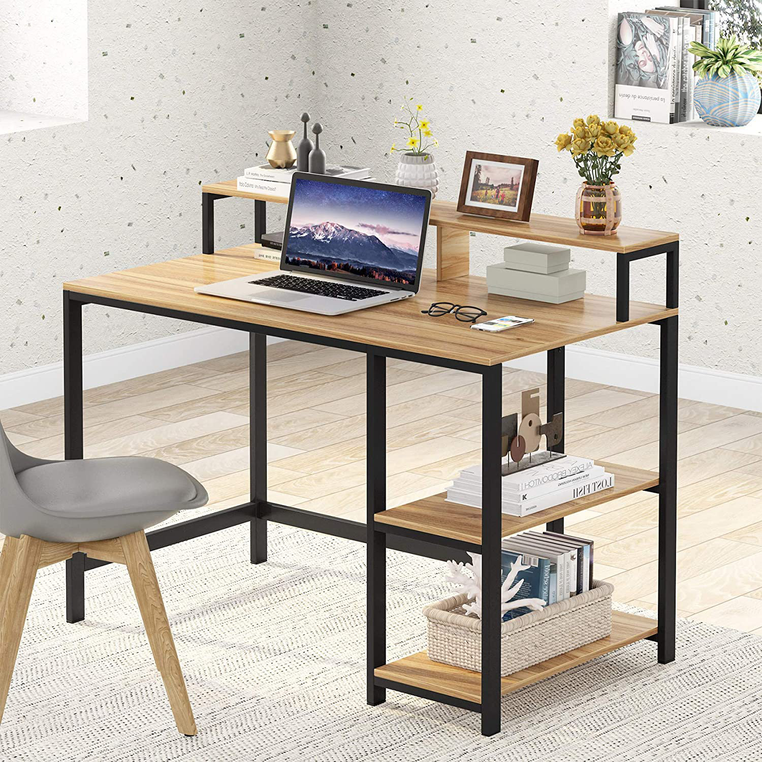 Inbox Zero Writing Desk With Shelves - Wayfair Canada