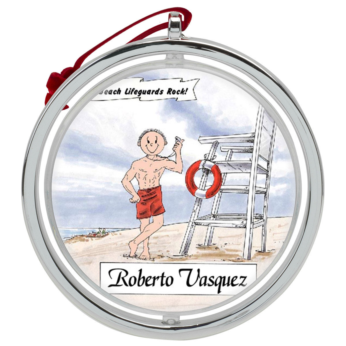 Printed Perfection Personalized Lifeguard - Male Double Sided Spinable ...