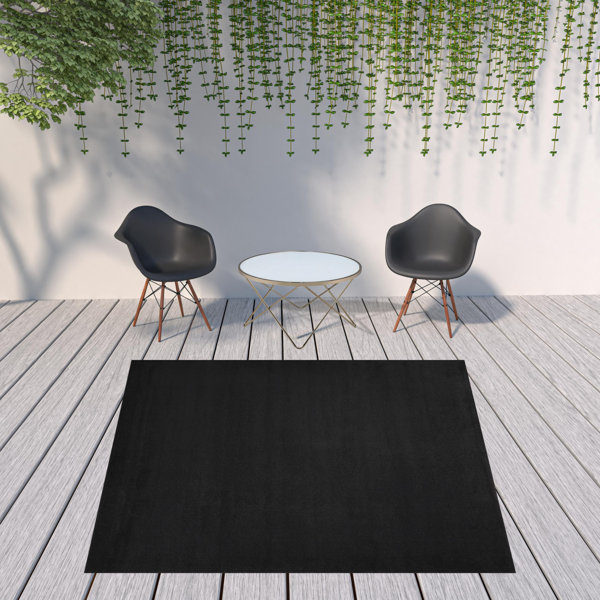 Trent Austin Design® Mullican Sandy Solid Black Easy Care Area Rug ...