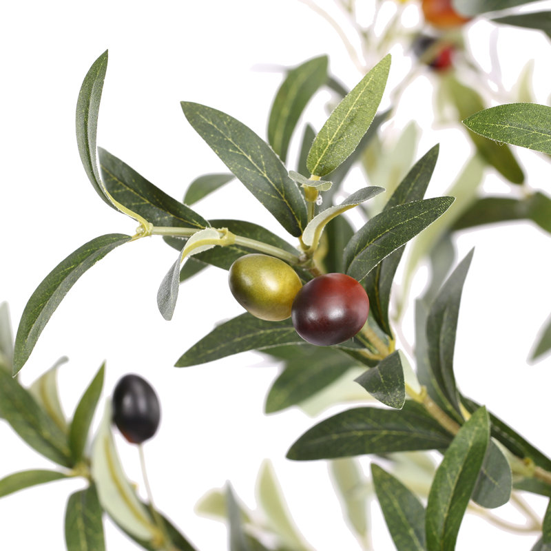 Primrue Adcock 7ft Faux Olive Tree in Pot, Artificial Olive Plants for ...