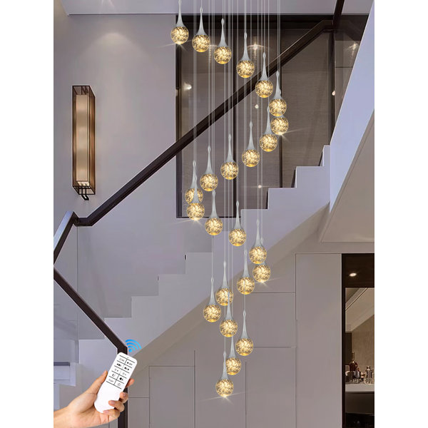 Brayden Studio® 24-light Silver Led Raindrop Ceiling Lamp Crystal Ball ...