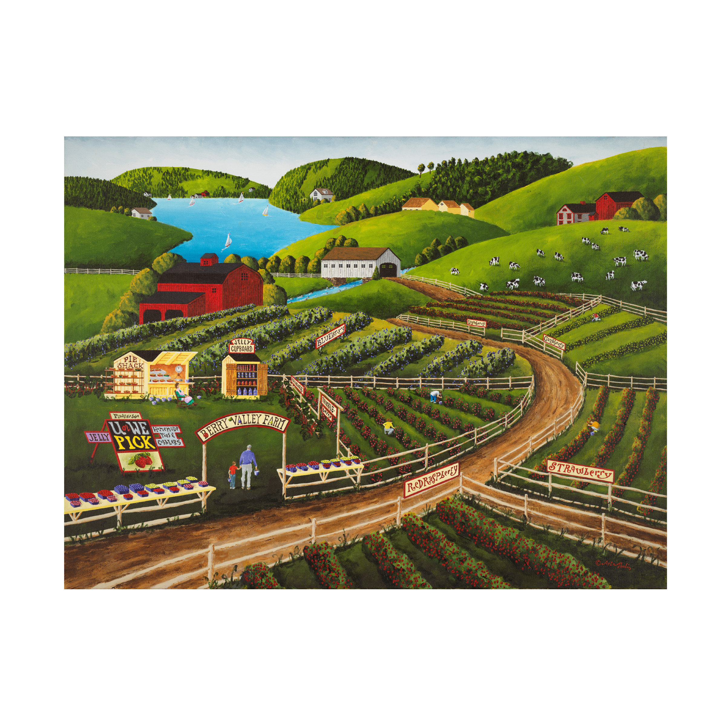 Ophelia & Co. Wrapped Canvas Wall Art - Art Poulin 'Berry Valley Farm ...