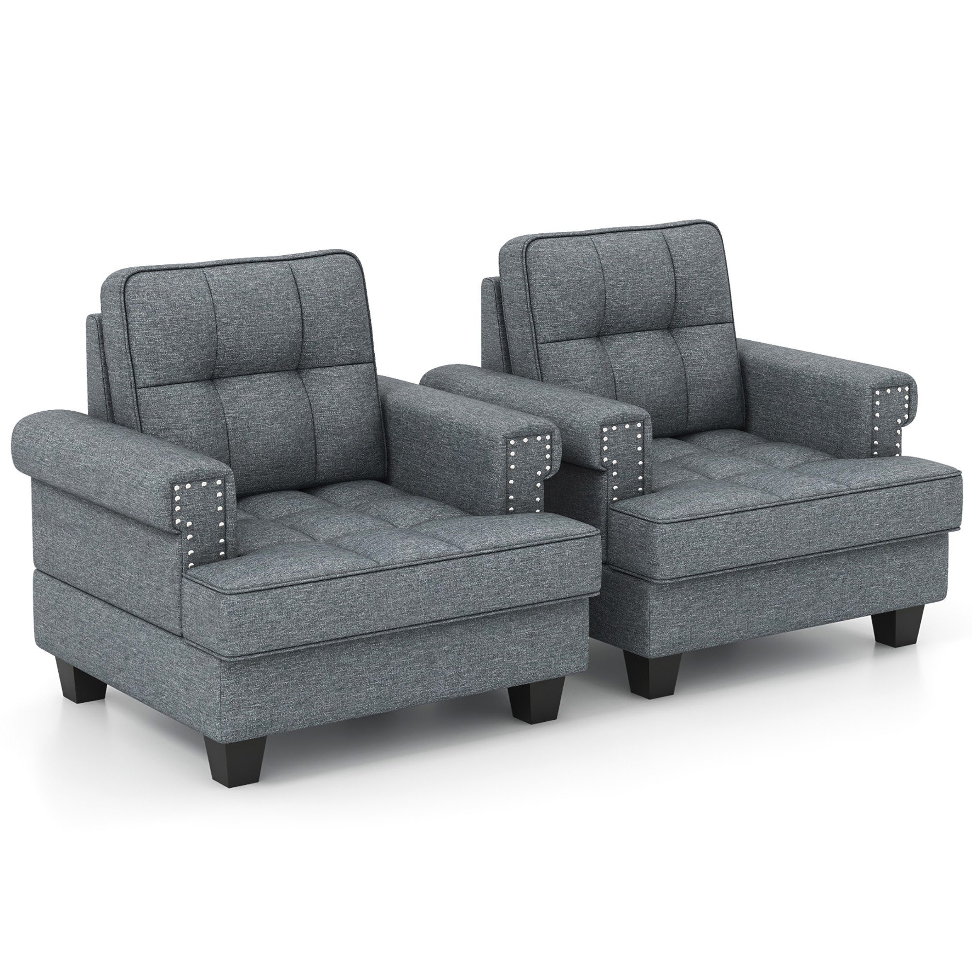 Latitude Run® 2 Pcs Mid-century Modern Accent Armchair With Thick ...