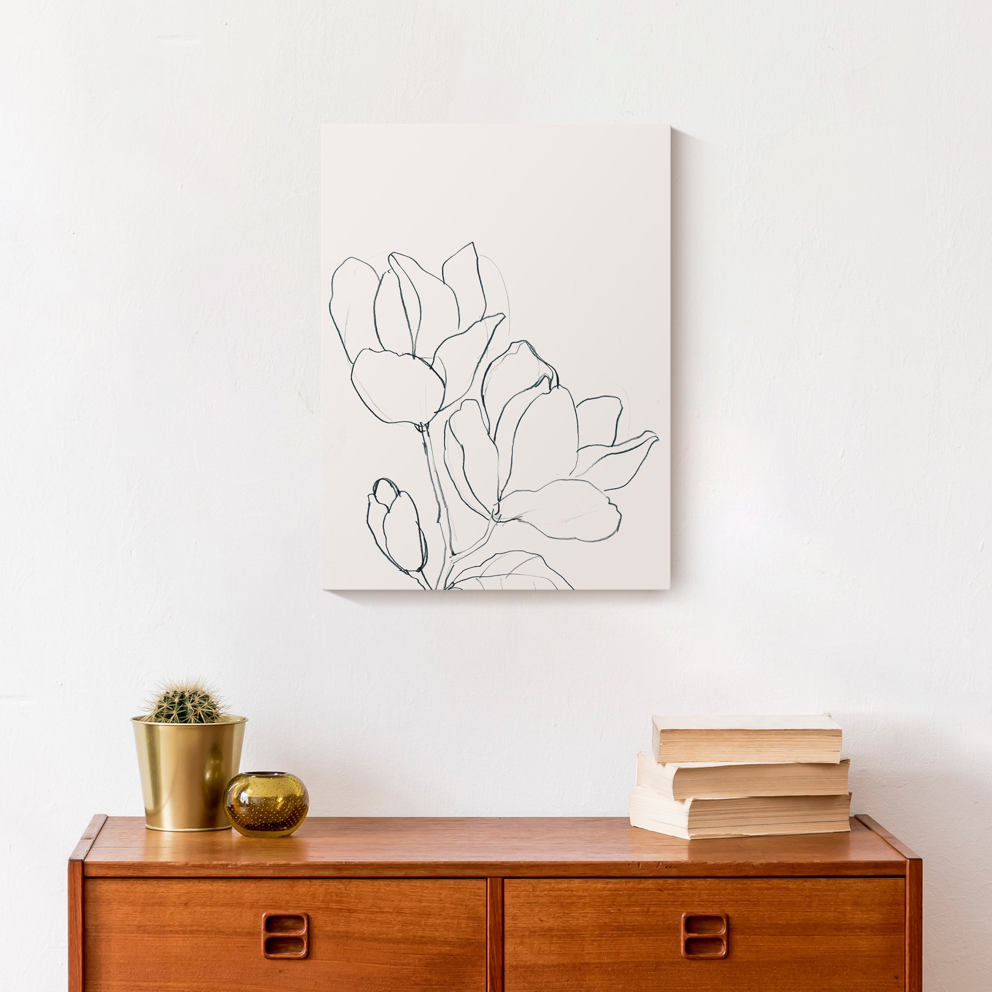 Winston Porter Magnolia Line Drawing - Print | Wayfair