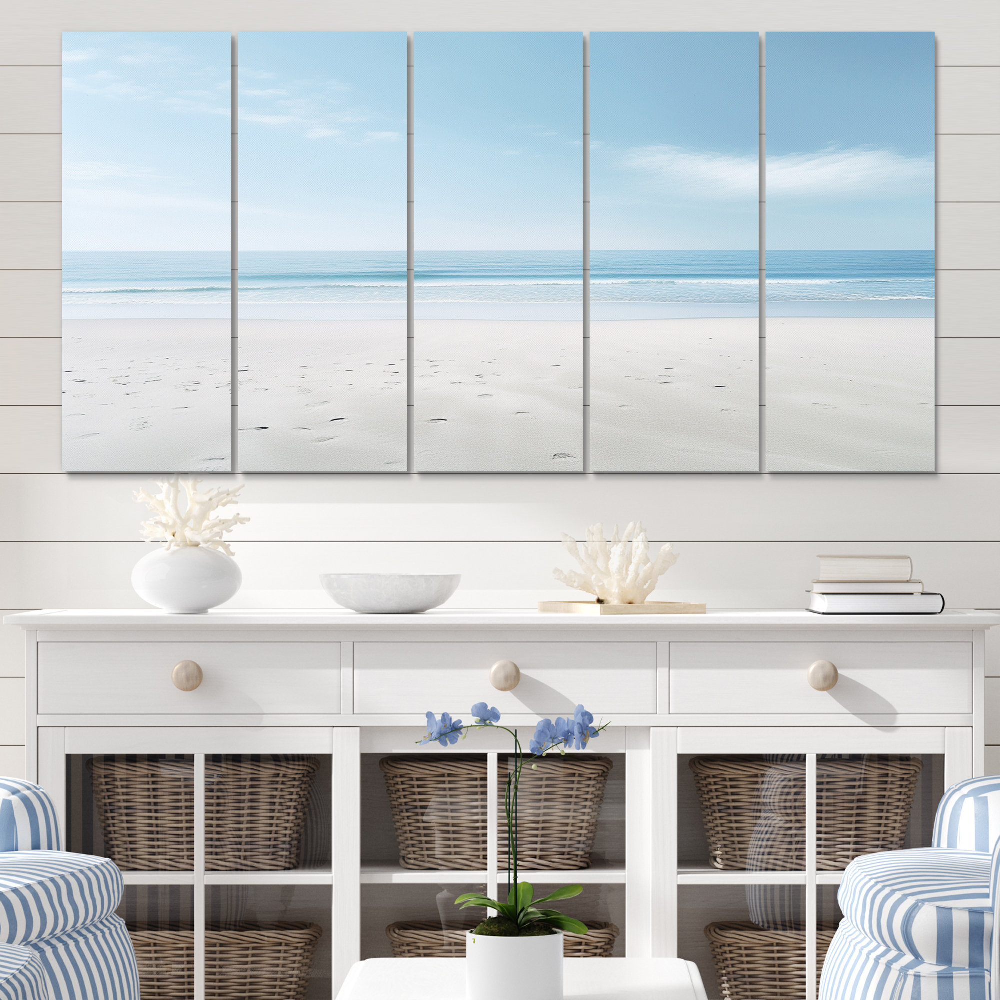 Highland Dunes Minimalism Beachside Serenity - Nautical & Beach Canvas ...