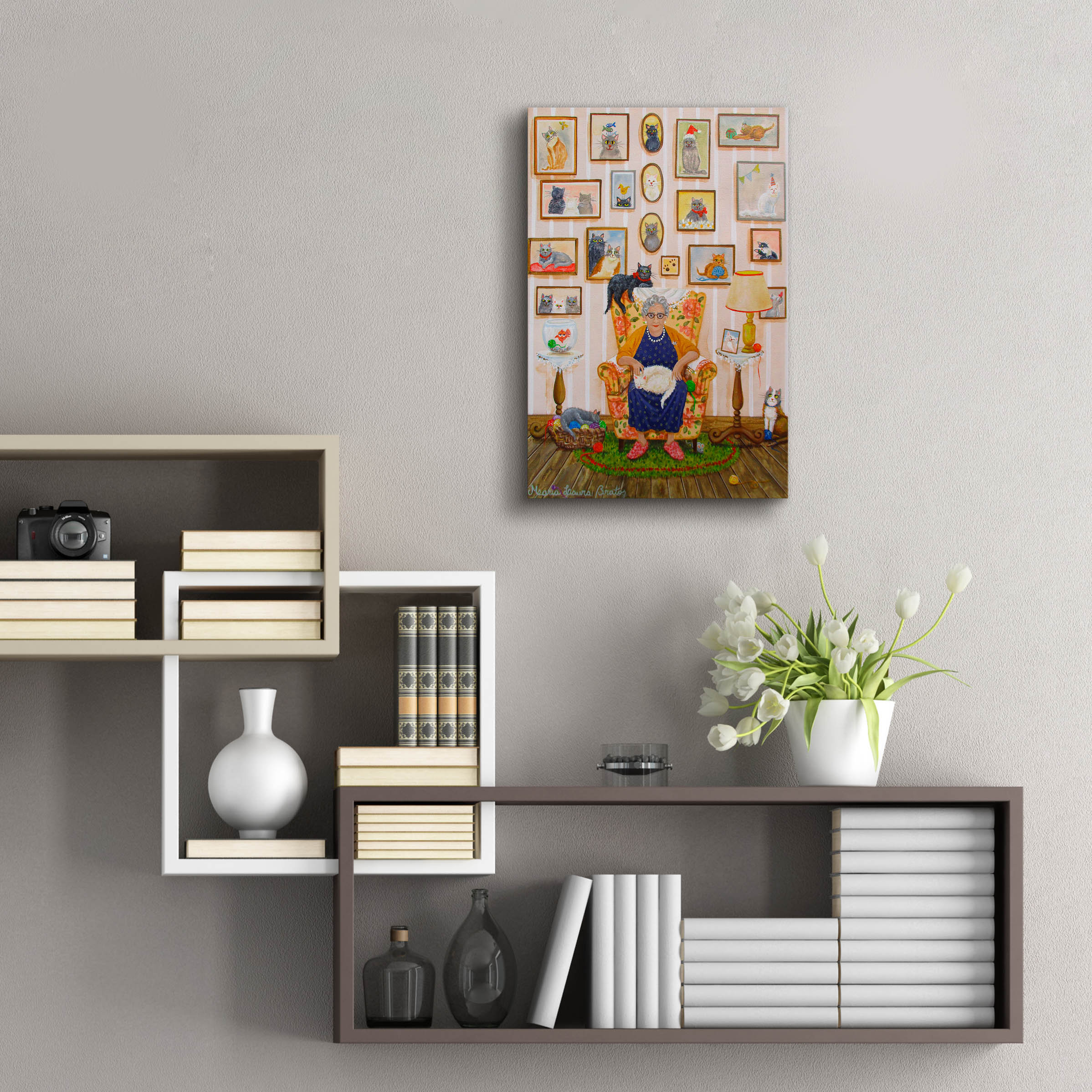House of Hampton® 'Cats' by Maria Laura Bratoz Acrylic Glass Wall Art ...