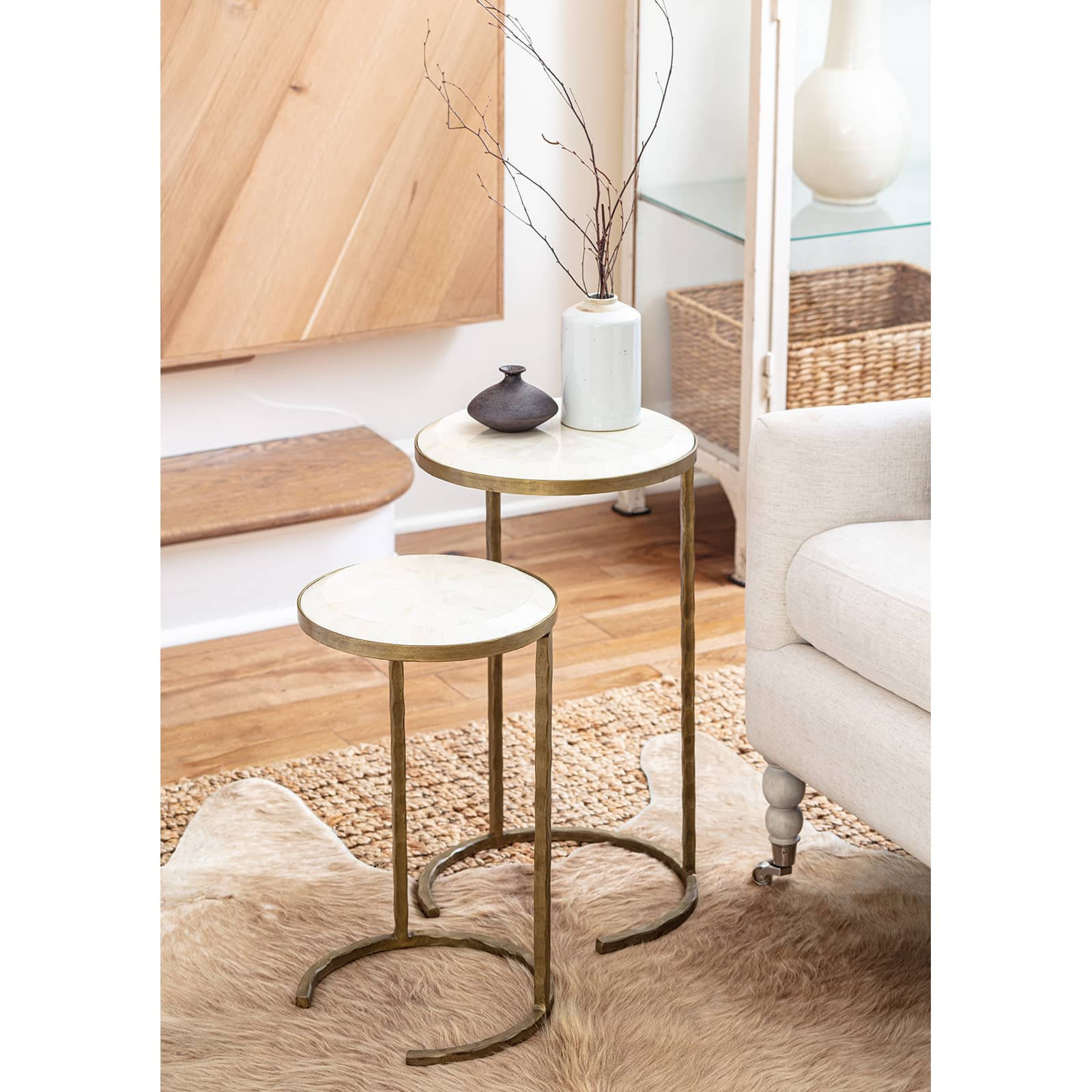 Regina Andrew Bone Veneer Nesting Table (Brass) | Wayfair