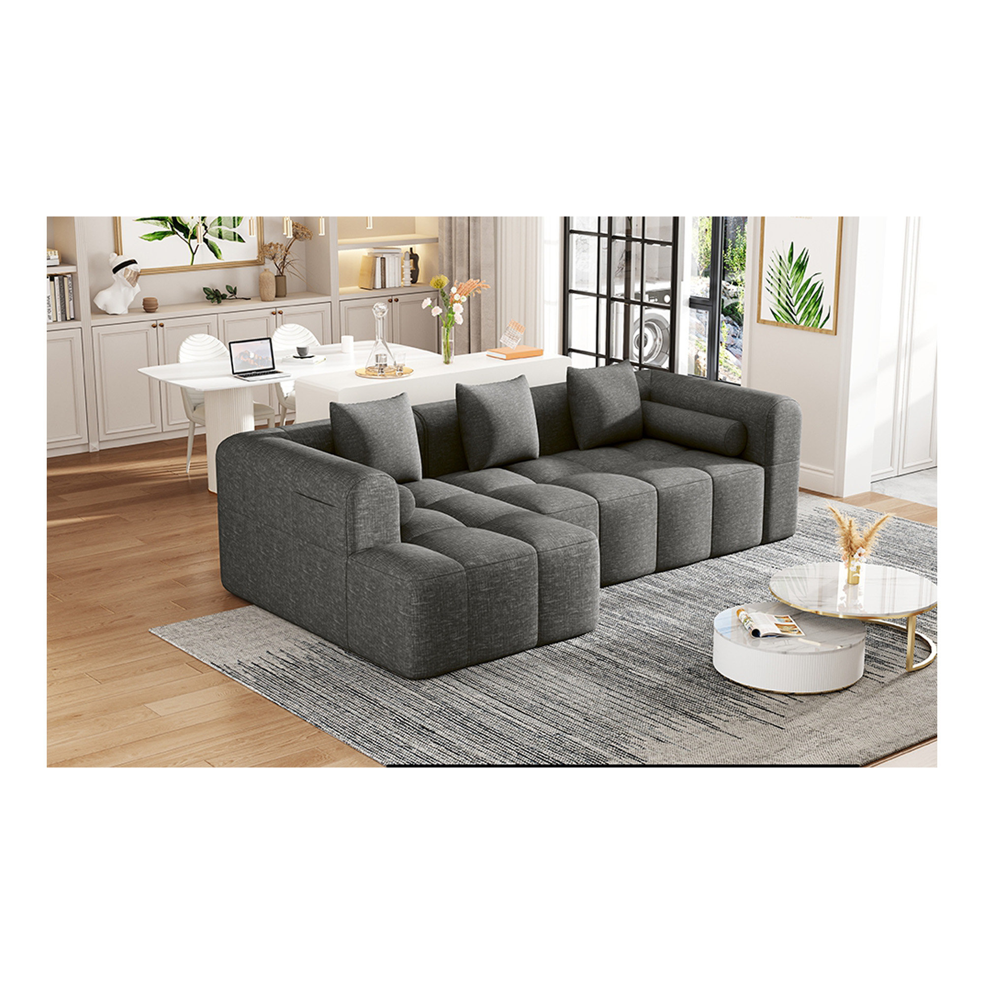 Latitude Run® 101.2" Sectional Sofa Full-Compressed Sofa Modular Sofa ...