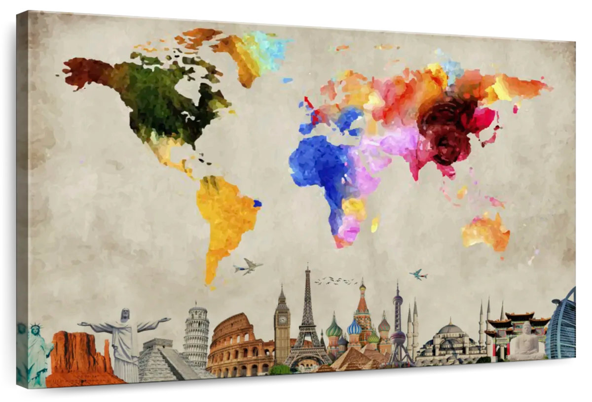 Breakwater Bay Aliaz Vibrant World Map I | Wayfair