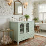 Winston Porter 36" Mint Green Bathroom Vanity With Sink, Waffle Texture ...
