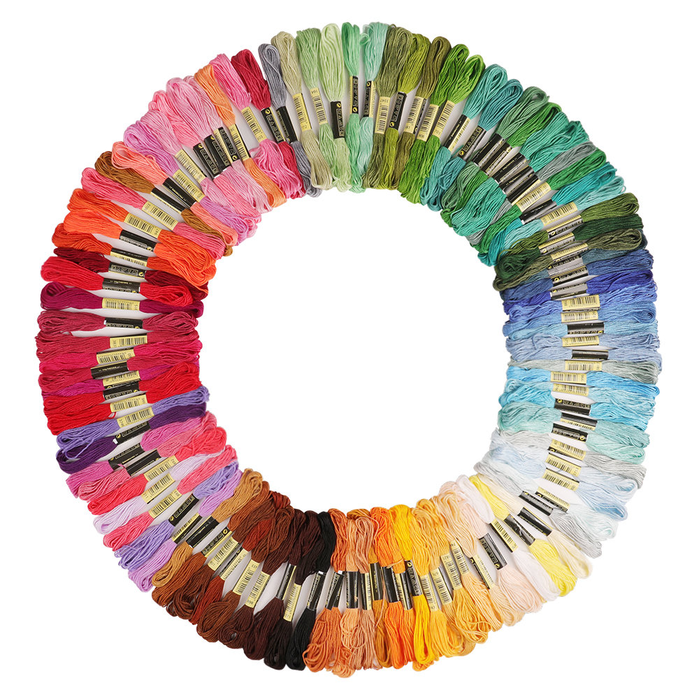 ANMINY Multicolor Embroidery Thread Cross Stitch Floss Cotton Line W ...