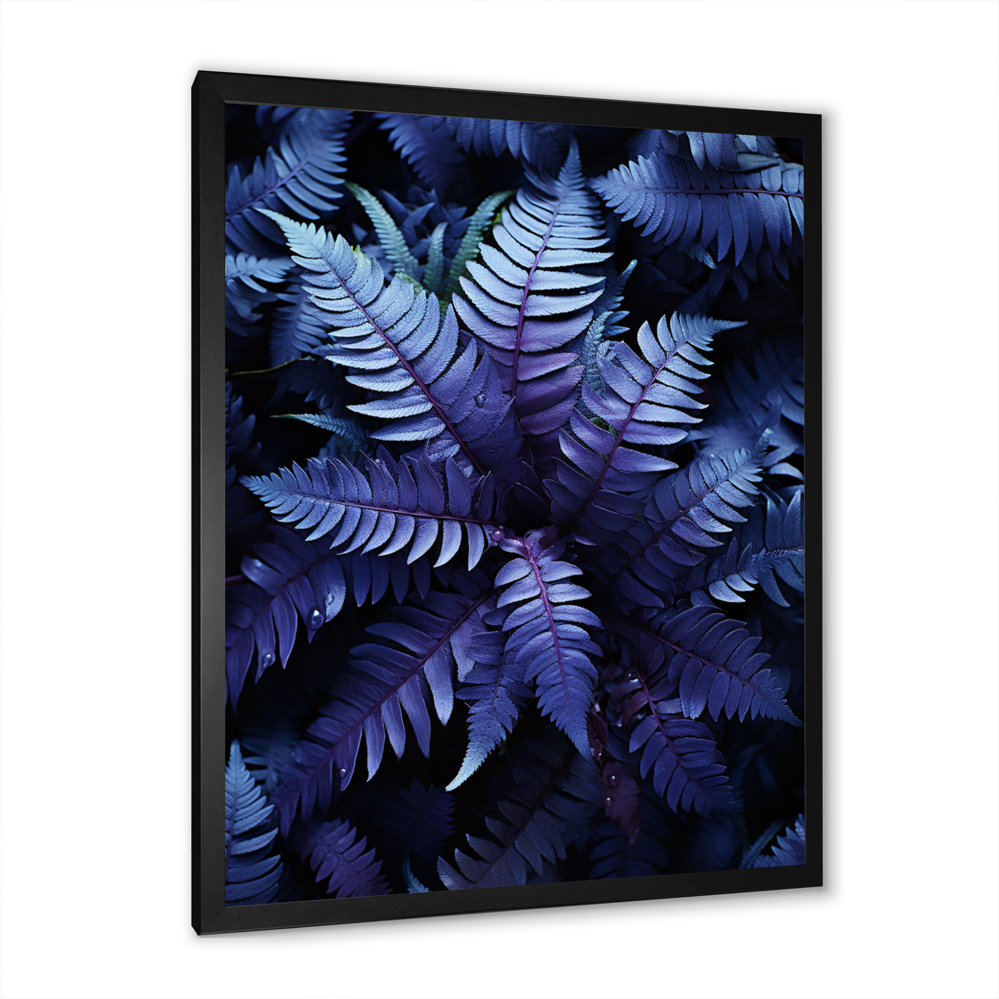 Gracie Oaks Blue Ferns Indigo Tranquillity II - Print on Canvas ...