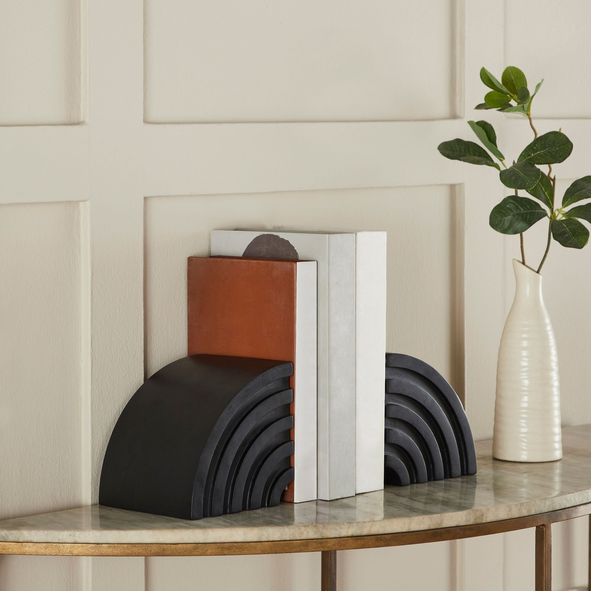 Orren Ellis Shavano Acacia Wood Bookends - Wayfair Canada
