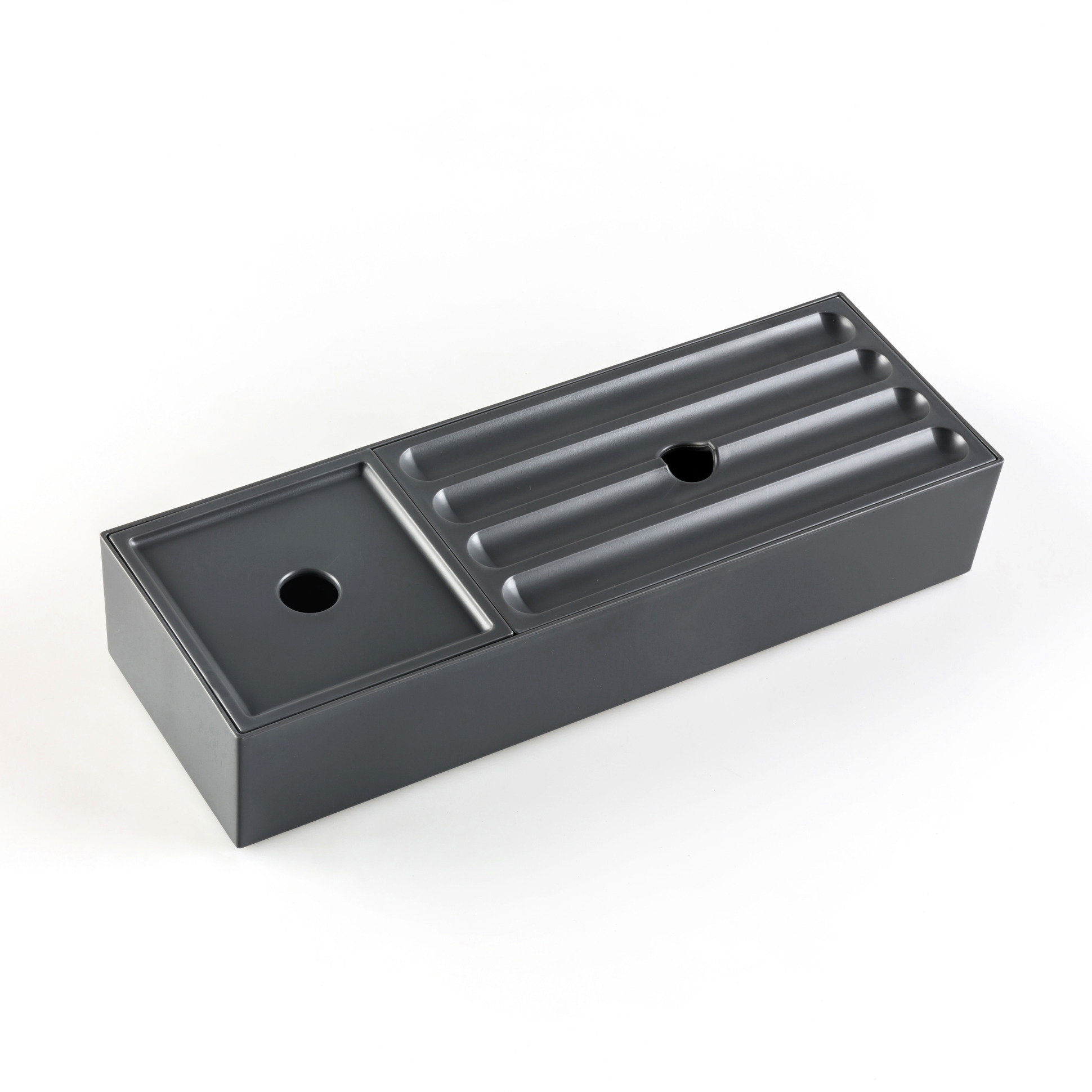Ebern Designs 2 Abs Kitchen Drawer Organizers - Dark Grey, With ...