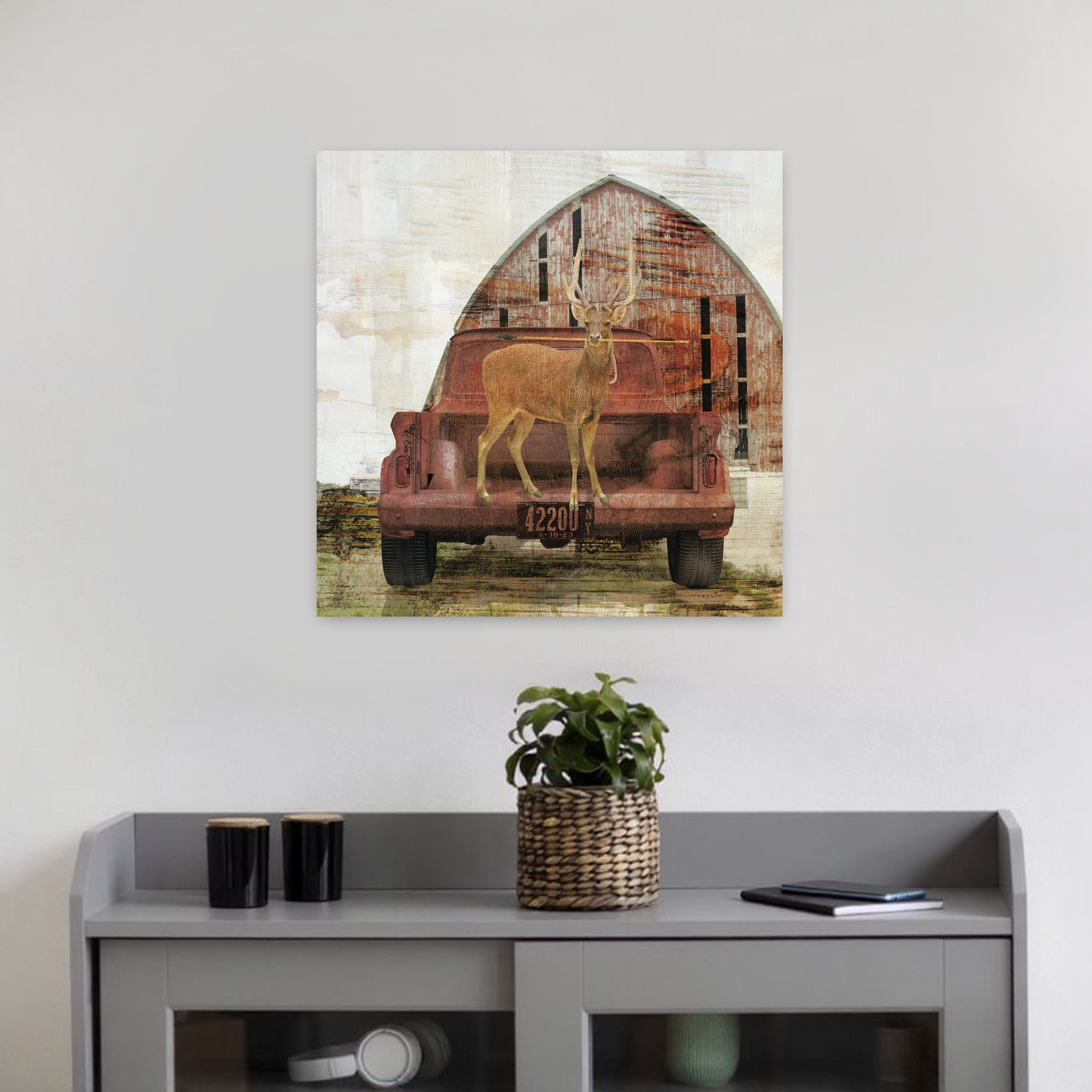 Ophelia & Co. Buck Trip Abstract Rustic Whimsical Deer Landscape Nature ...
