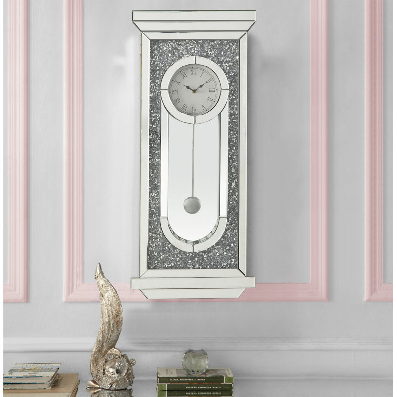 Mercer41 WALL CLOCK Mirrored & Faux Diamonds | Wayfair
