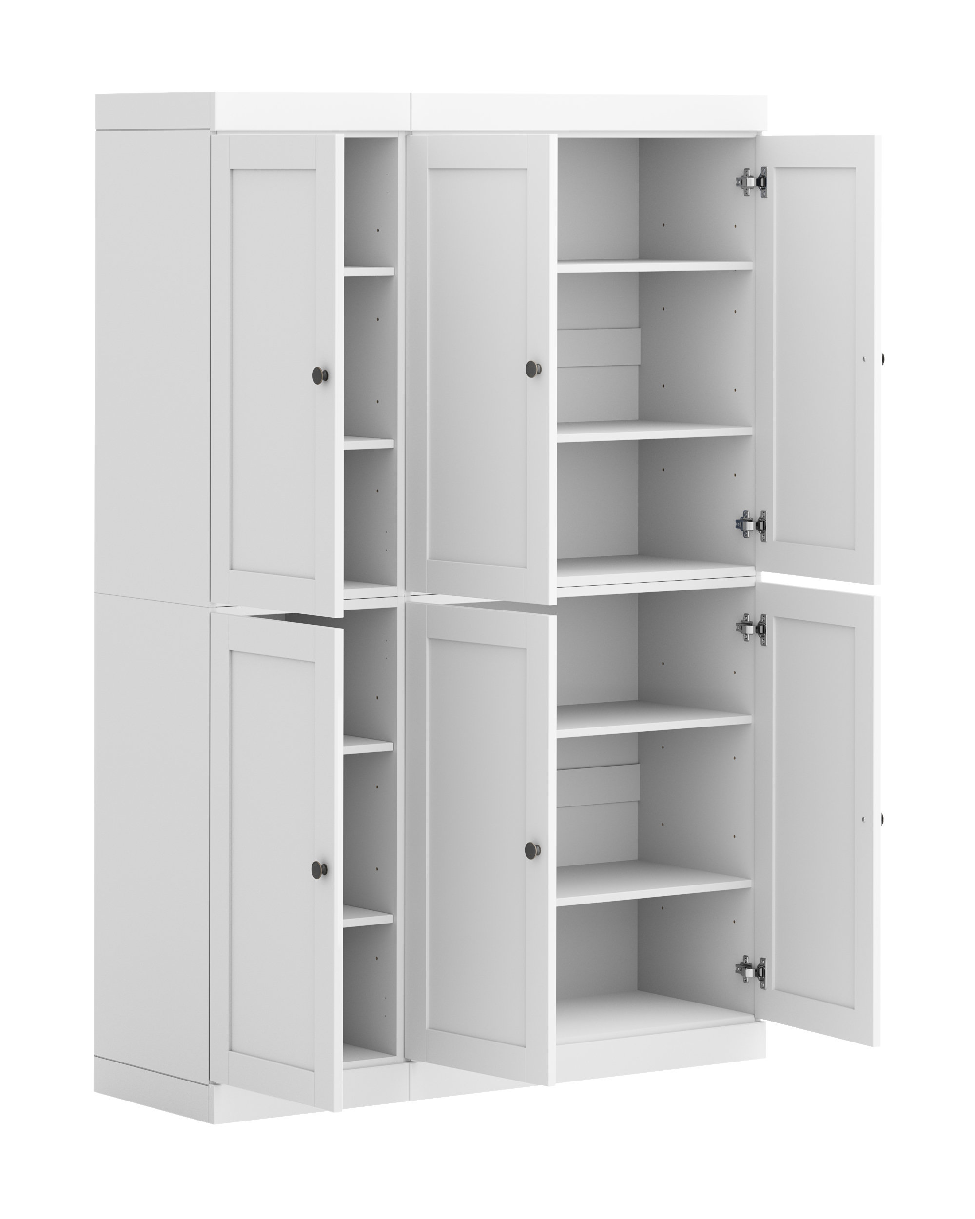 Hokku Designs Palace Imports 100% Solid Wood Pantry Cabinet with Shaker ...