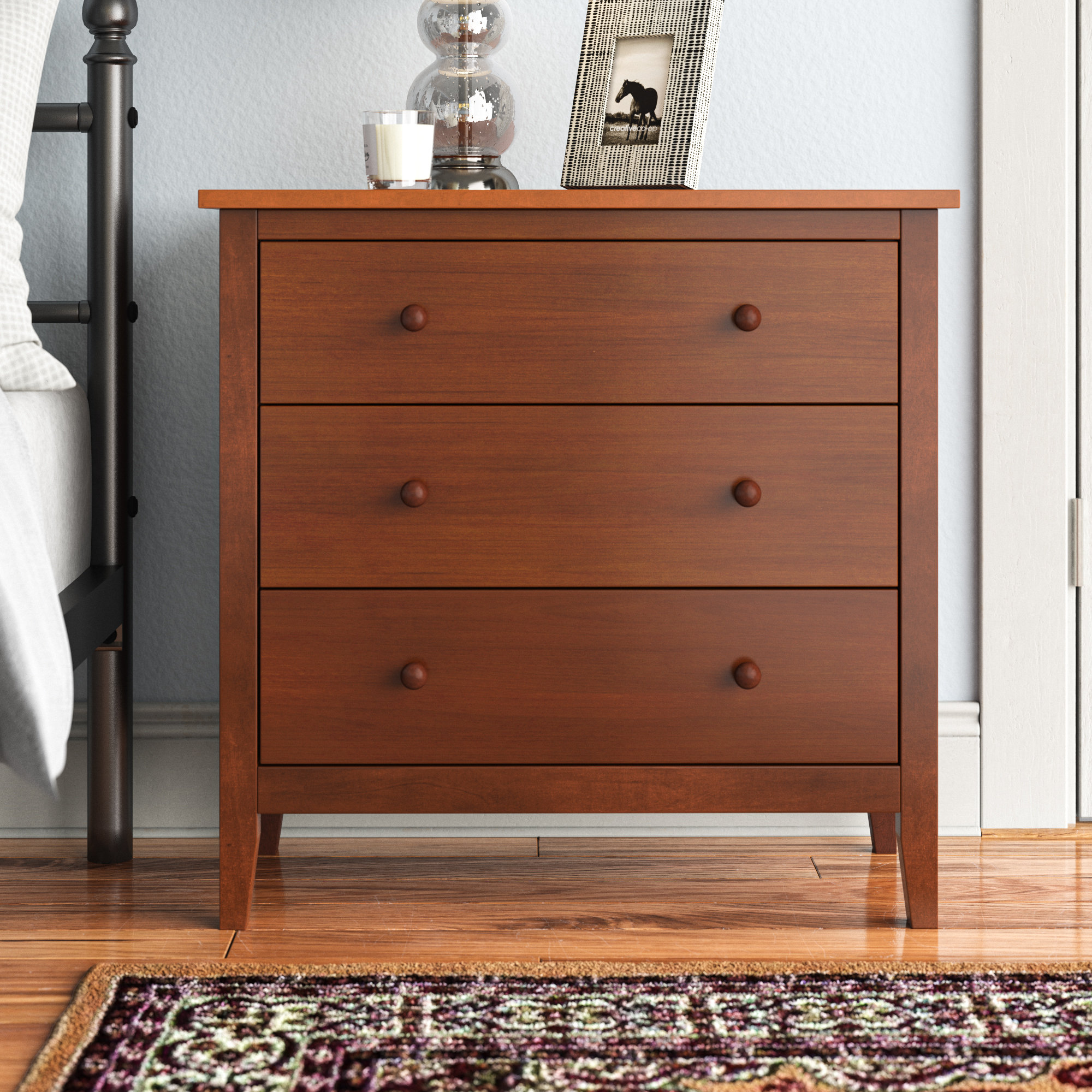 Red Barrel Studio® Rabush 3 - Drawer Solid Wood Bachelor's Chest in ...