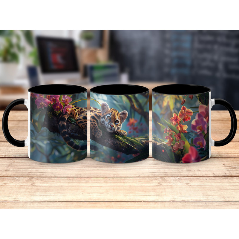 East Urban Home Realistic Animal Design 11oz Accent Mugs – White ...