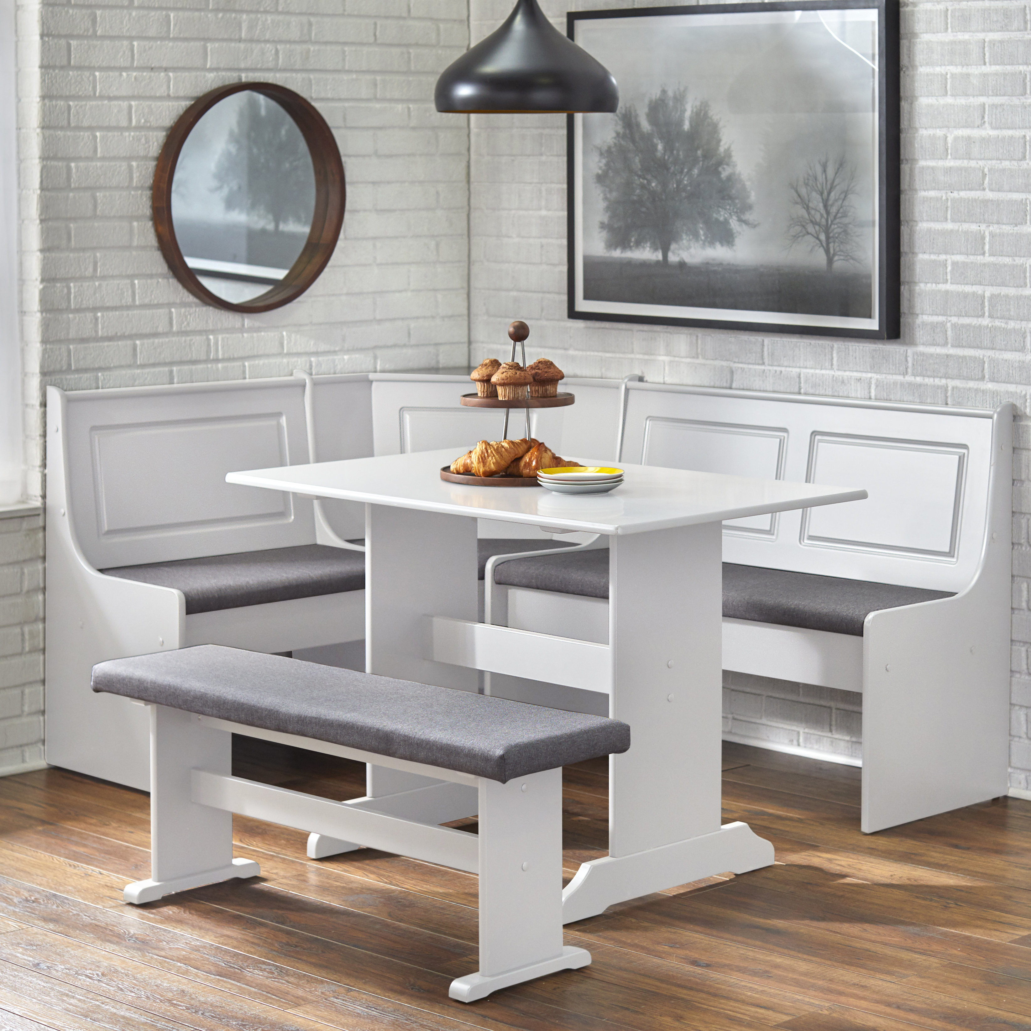 Red Barrel Studio® Tucana 3 - Piece Pine Solid Wood Breakfast Nook ...