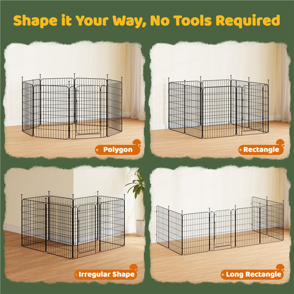 Yaheetech Tall Dog Playpen Panels with Door for Small Dogs | Wayfair