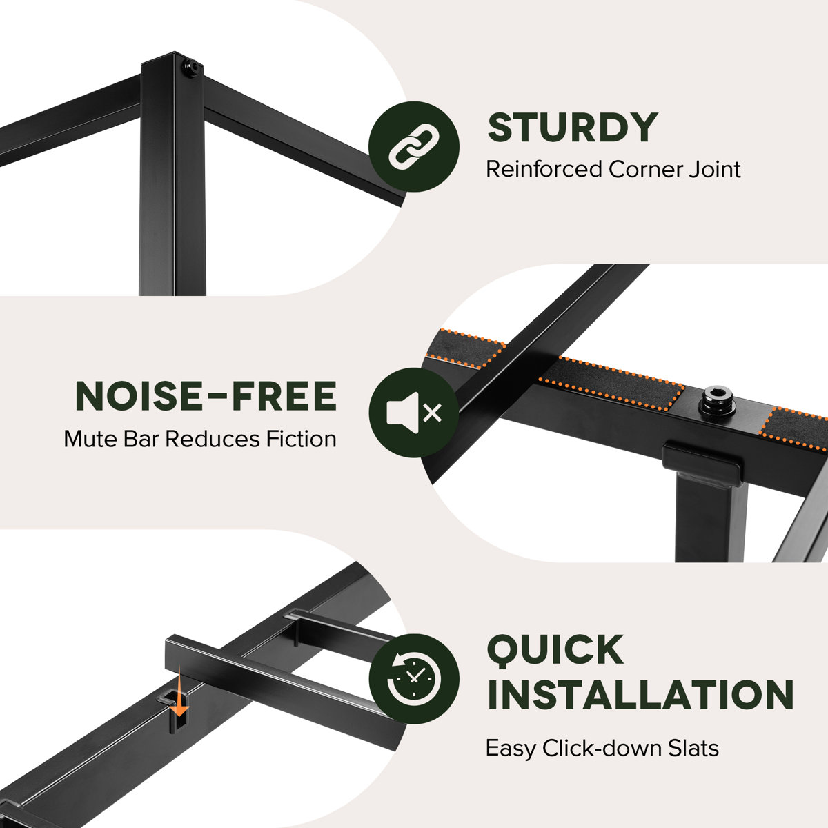 Mercury Row Tabiauea Metal Canopy Platform Bed Frame with Metal Slats ...