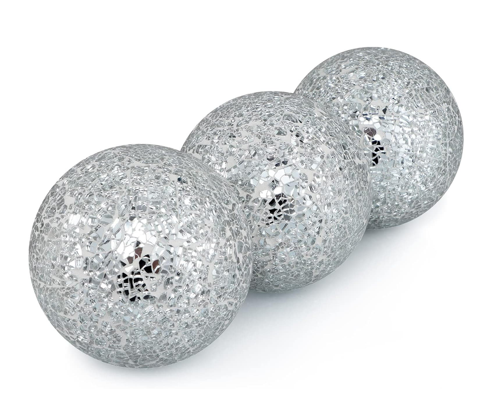 Ivy Bronx 2024 4" Decorative Orbs - Mosaic Sphere Balls, Pack of 3 for ...