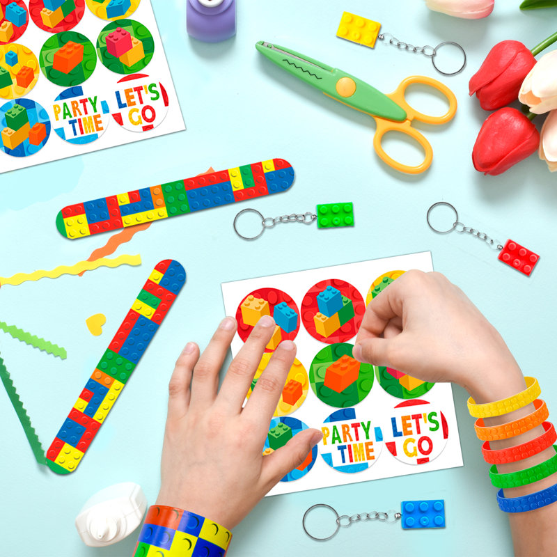 The Party Aisle™ 62 pcs Building Block Birthday Party Favors,Building ...