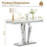 Everly Quinn 46.8" Console Table With Faux Marble Top & Stainless Steel ...