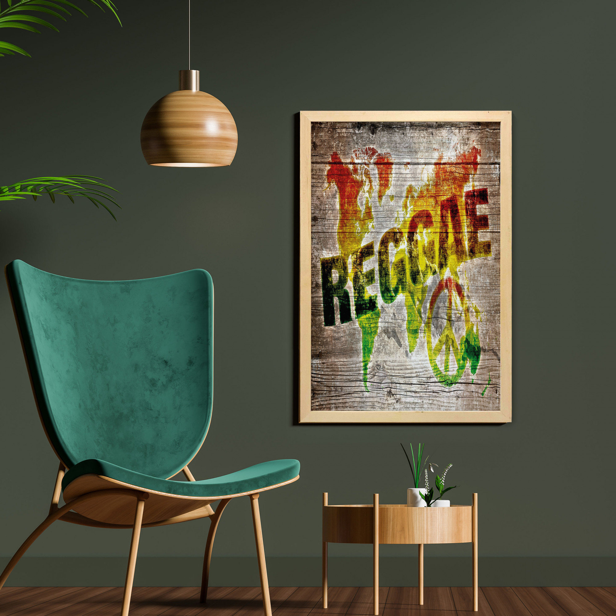 East Urban Home Ambesonne Rasta Wall Art With Frame, World Map On ...