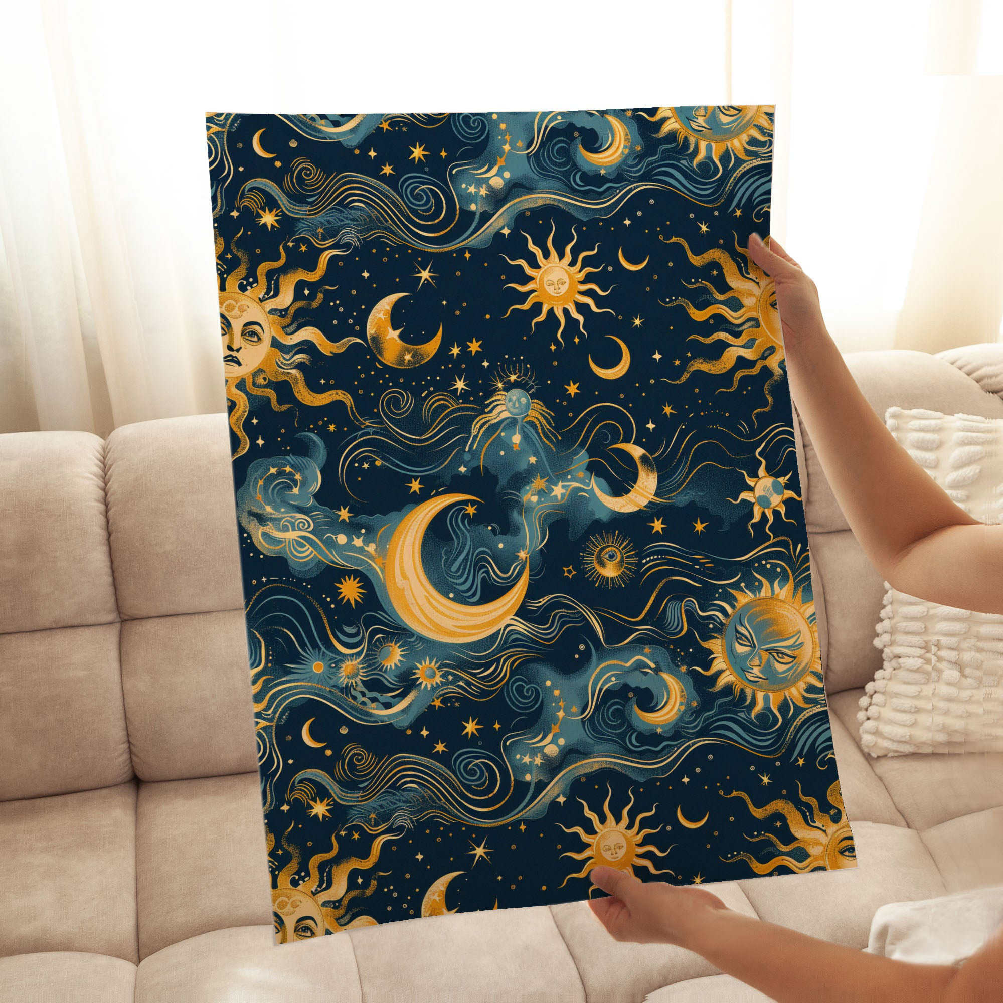 Winston Porter Astronomy and Space Stars and Moon IV Bohemian Unframed Art Print | Wayfair