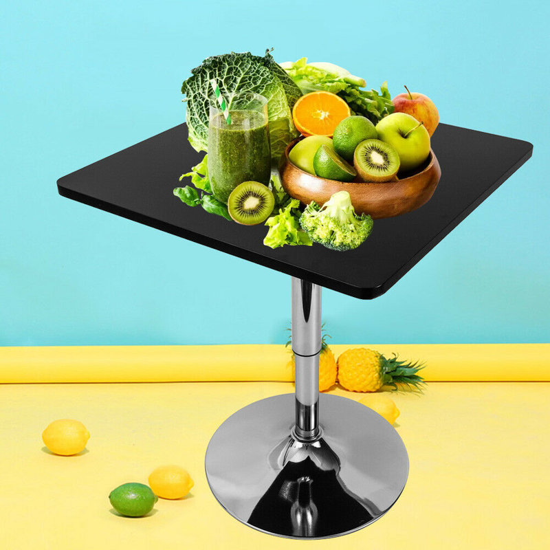 YYBSH 4 Person 360 Degree Rotation Bar Dining Table Adjustable Height ...