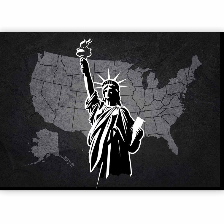 17 Stories Wall Mural - Map and Statue of Liberty | Wayfair