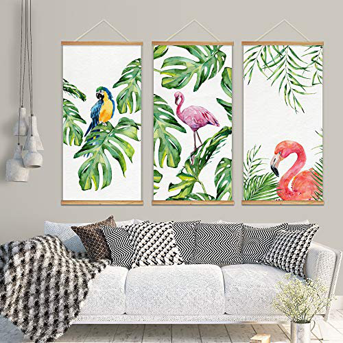 IDEA4WALL Floral Botanical Hanging Poster with Wood Frames Beautiful ...