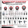 Service Caster 3.5 Inch 316SS Red Polyurethane Swivel ½ Inch Threaded ...
