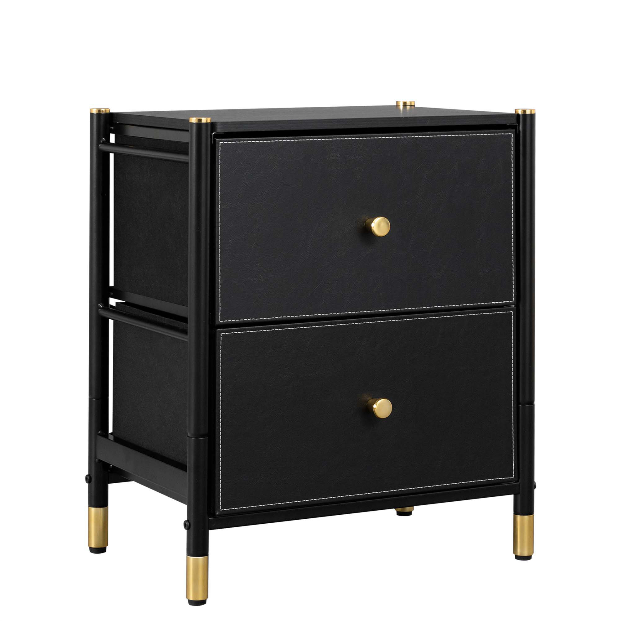 Ebern Designs Drawer Dresser Cabinet,2 Drawer Nightstands For Bedroom ...