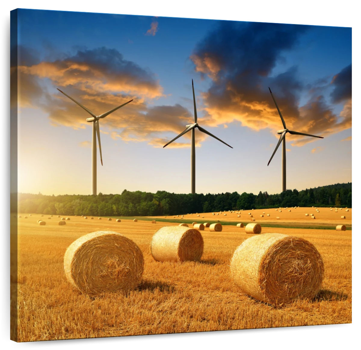 Millwood Pines Alvord Hay Bales And Wind Turbines | Wayfair