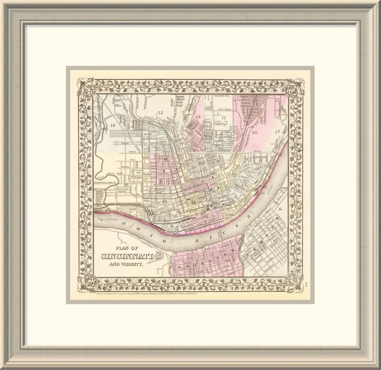 East Urban Home 'Cincinnati, Ohio, 1880' Framed Print | Wayfair