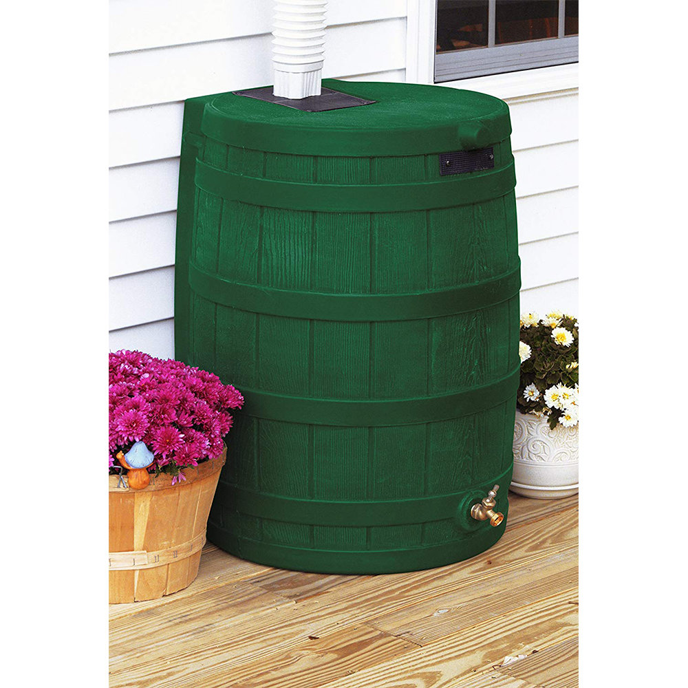 Good Ideas 50 Gallons Gal. Weather Resistant Plastic Rain Barrel ...