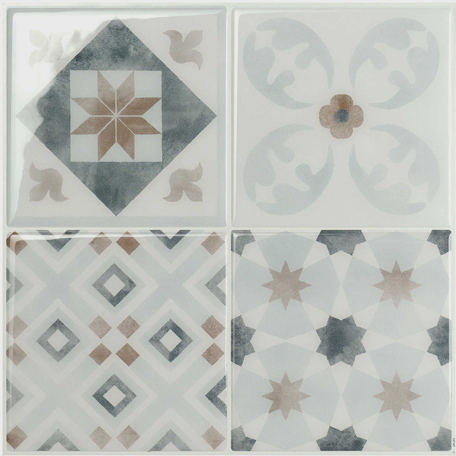 Smart Tiles Peel and Stick Gel Backsplash Tile Vintage 8" x 8" (Set of ...