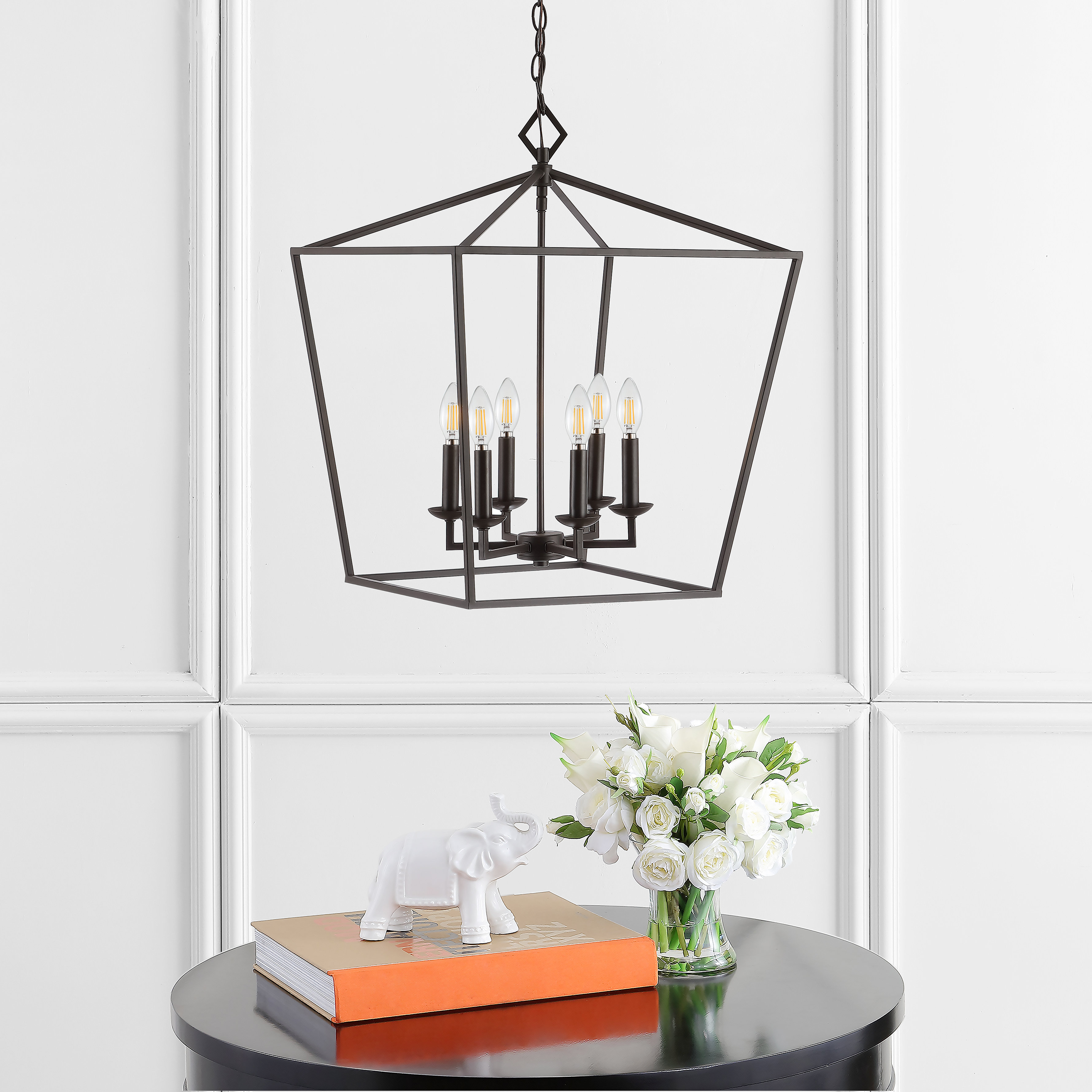 Gracie Oaks Faywood 6 - Light Lantern Geometric Chandelier & Reviews ...