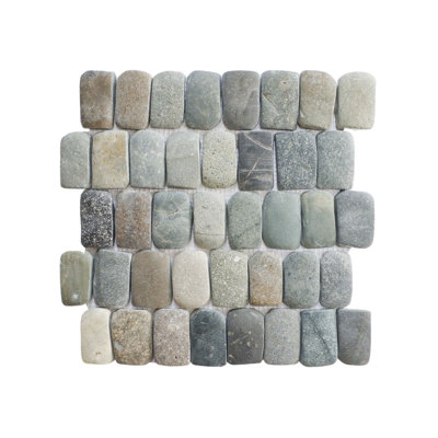 b.o.i Florida 12" x 12" Natural Stone Random Pebble Mosaic Wall Tile ...