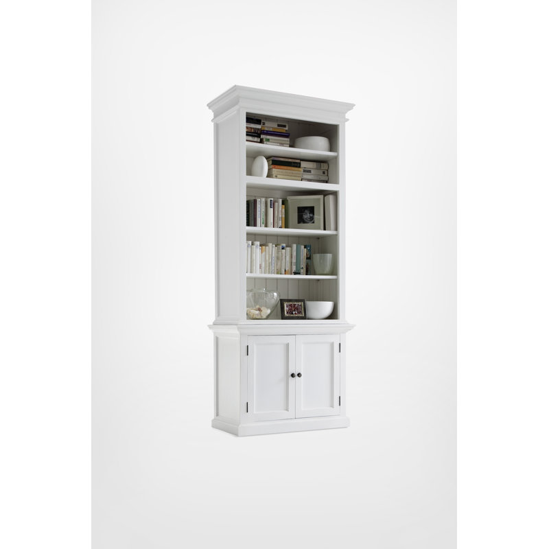 Gracie Oaks Jakeith 86.6" H x 35.43" W Solid Wood Standard Bookcase ...