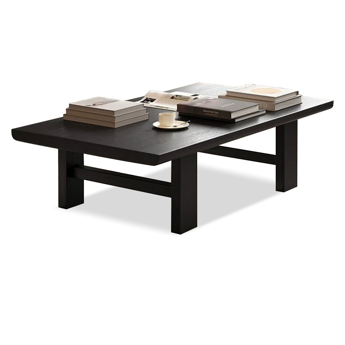 Concave Techie Black Solid Wood Rectangular Coffee Table | Wayfair