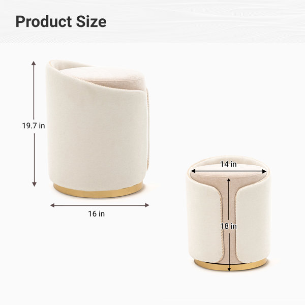 Mercer41 Juriana Metal Accent Stool Swivel Vanity Ottoman & Reviews ...